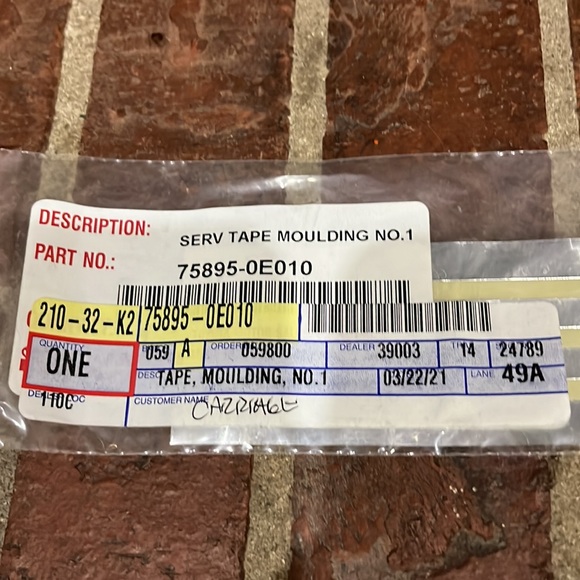 Toyota | Other | Toyota Genuine Oem Moulding Tape No | Poshmark